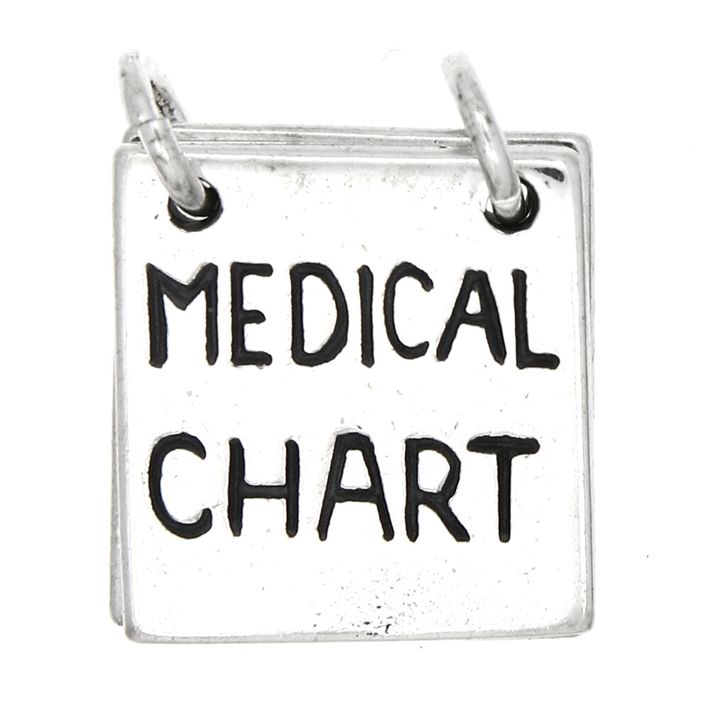 Sterling Silver Stacked Flippable Medical Chart Medical Record Charm or ...