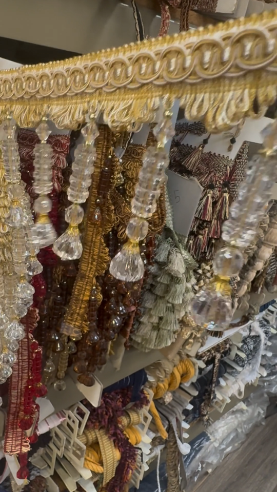 Per yard-Drapery Trim - Gold & White- Beaded Trim - Design 4 - 4 1/2 ...