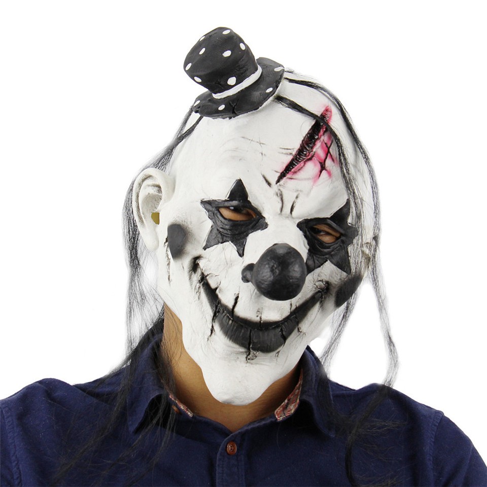 Horror Clown Mask Latex Adult Masquerade Party Cosplay Halloween ...