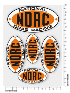 NDRC National Drag Racing Decal sticker pack, Vinyl, laminated to ...