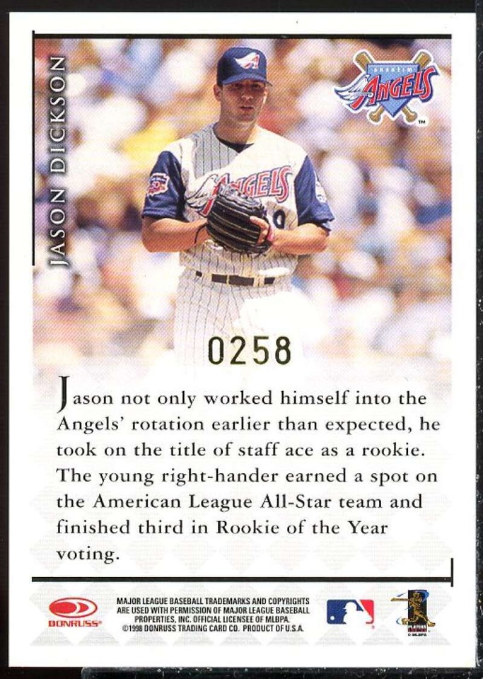 Jason Dickson Card 1998 Donruss Signature Autographs Millennium #35 | eBay
