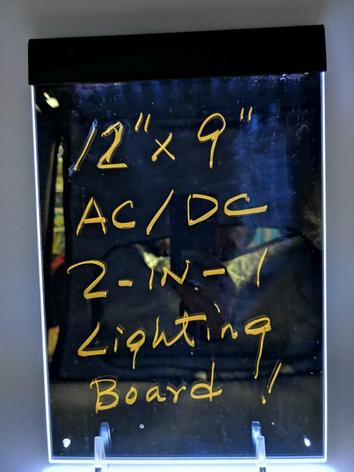LED Light Up Writing Board Illuminated AC+DC Neon Sign Message Menu ...