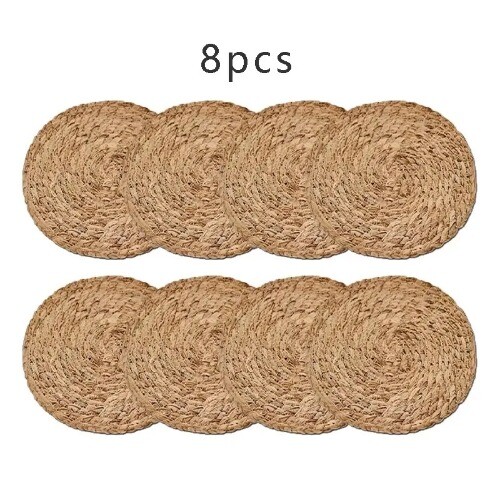 Pot Mats Handwoven Rattan Placemats Round Heat Insulation Mats Woven ...