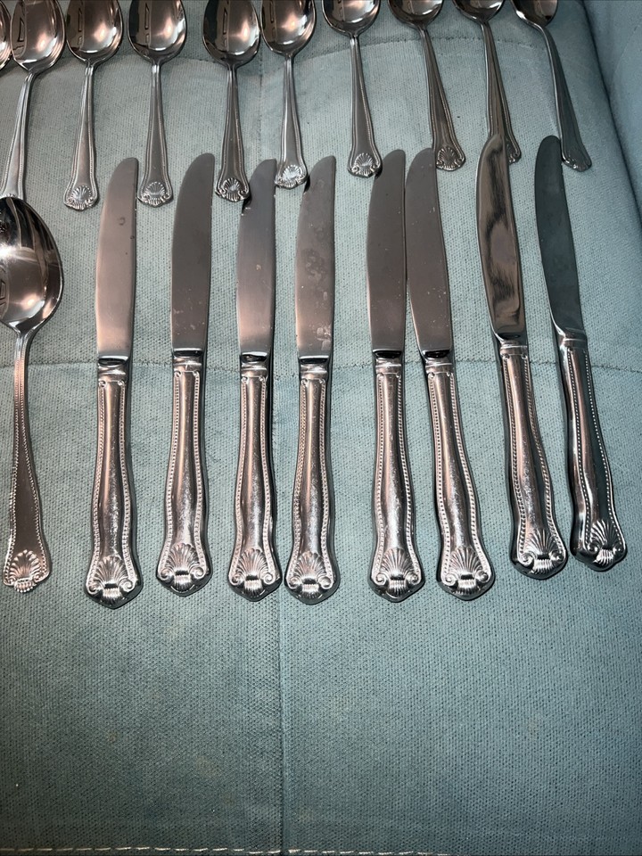 VTG Towle Stuart Shell 45 Pieces Stainless Korea Forks Spoons Knives | eBay
