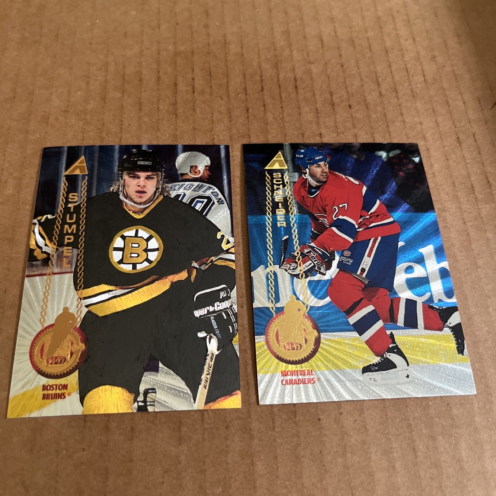 1994 Pinnacle RINK COLLECTION Jozef Stumpel #418 & Mathieu Schneider ...