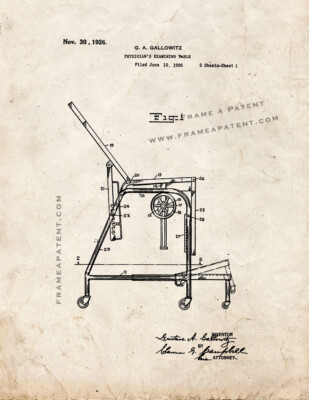 Physician's Examining Table Patent Print Old Look | eBay