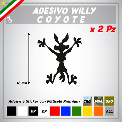 2x Autocollant Willy Le Coyote Road Runner Tuning Auto Moto Casque ...