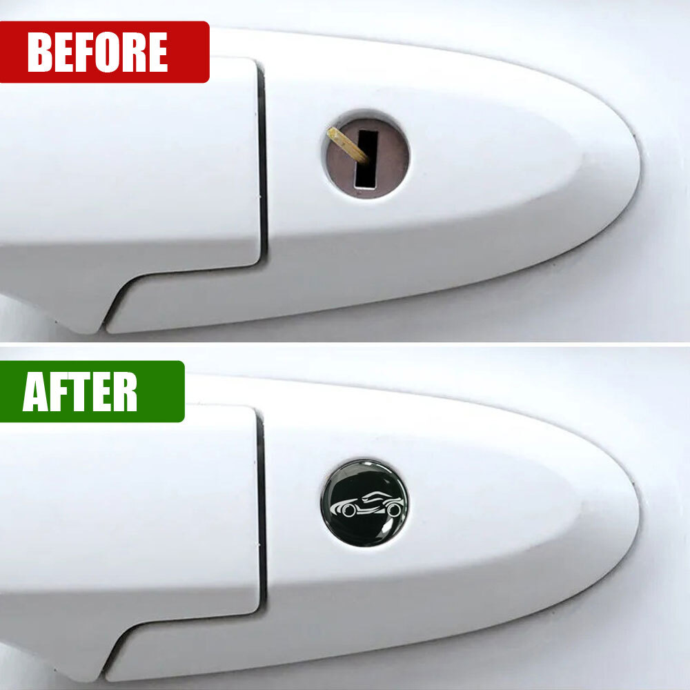 4pcs 20mm Black Car Door Lock Keyhole Protector Cover Sticker Trim ...
