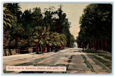 c1910 North First St. Residence District Dirt Road Railway San Jose CA ...