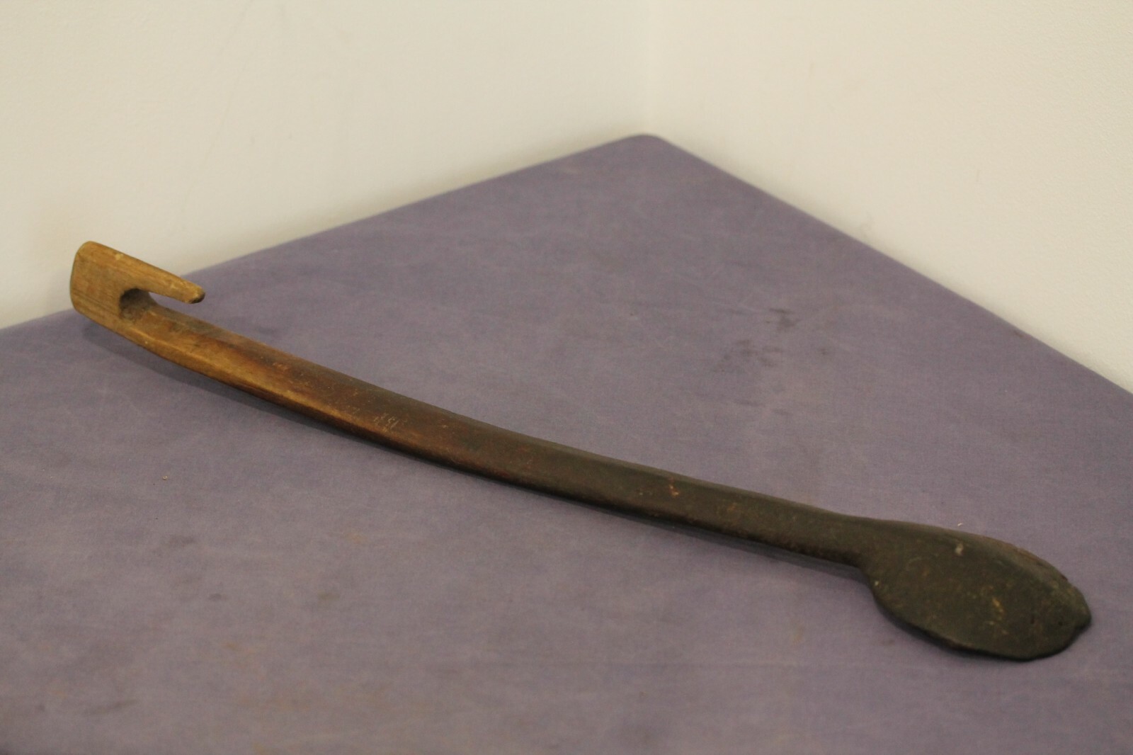 Old antique primitive hand made long wooden kitchen spoon . | eBay