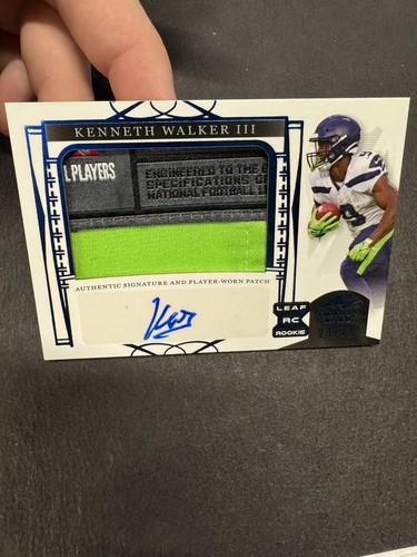 Trinity Kenneth Walker III 2022 Leaf RPA Autograph Rookie Patch Auto RC ...
