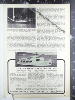1967 ADVERTISING for Bender Shipbuilding Co Inc 105 motor yacht boat | eBay