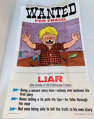 Vintage Topps Wanted Poster #18 LIAR 1980 | eBay