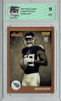 PGI 9 Hassan Haskins 2022 Panini Studio #S37 1/911 Made Rookie Card | eBay