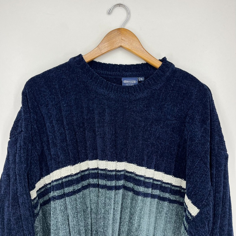 Sideout Sweater Men's Size XL Blue Knit Pullover Crew Neck Acrylic ...