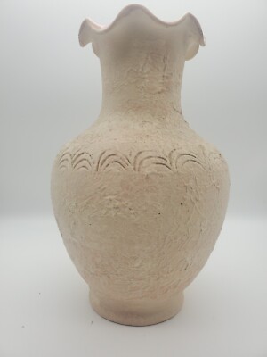 Vintage Vase Haeger, Maglio Sgraffita Bisque Ruffled Pink Top M-13 | eBay