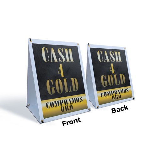 Cash 4 Gold Compramos Oro A-Frame Sidewalk Sign Spanish Gold Buying ...