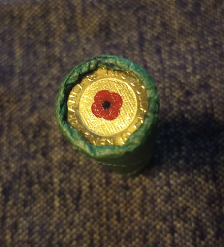 2012 $2 Red Poppy coin RAM CHUBB roll (25 coins) ^^Uncirculated ...
