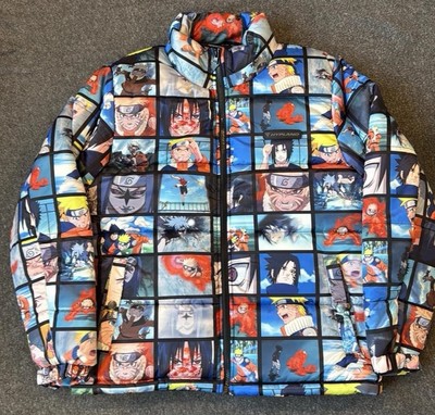 Naruto ANIME HYPELAND DEADSTOCK PUFFER JACKET STREETWEAR MEDIUM SHONEN ...