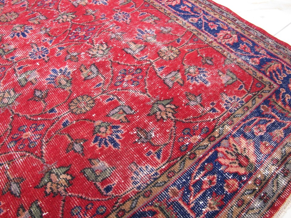 Antique Decor Oriental Rug Large Floral Wool Rug Muted Vintage Carpet 5 ...