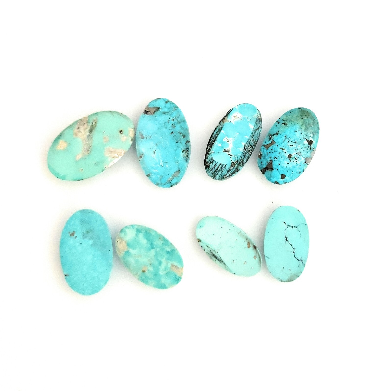 8 Oval Shaped 100% Natural Arizona Turquoise Cabochons 21-26mm | eBay
