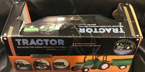 DRIVEN by Battat Micro Tractor Green Plastic Toy Tractor with Lights ...