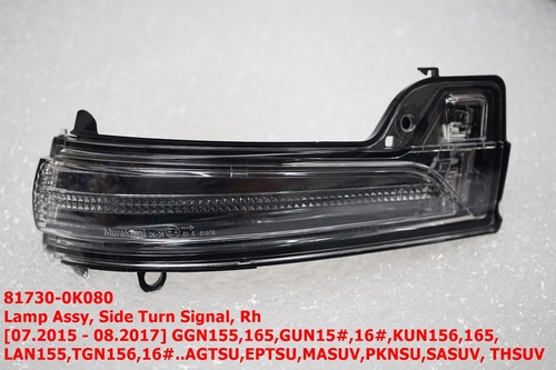 81730-0K020 Lamp Assy Side Turn Signal RH For Toyota New Fortuner 2015 ...