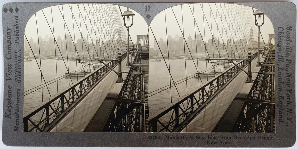 Keystone Stereoview Manhattan from Brooklyn Bridge, NY Rare 1200 Card ...
