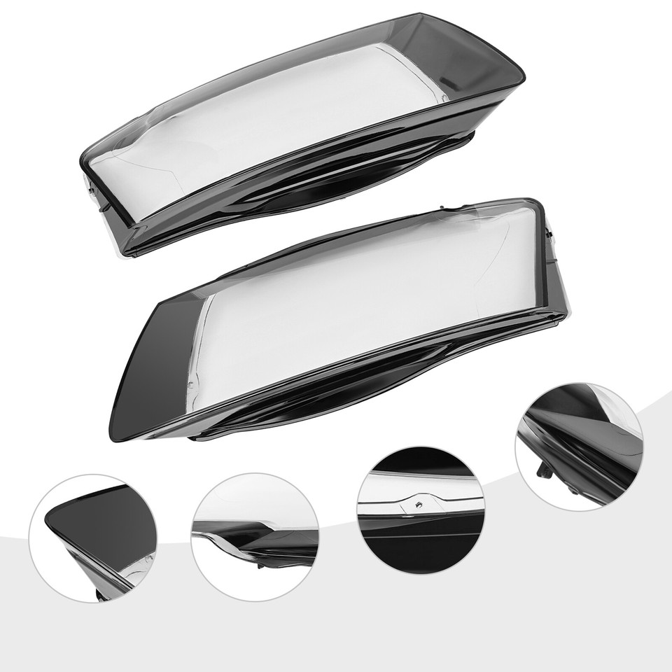 Pair Left+Right Side Headlamp Headlight Lens Covers For 2008-2012 Audi ...