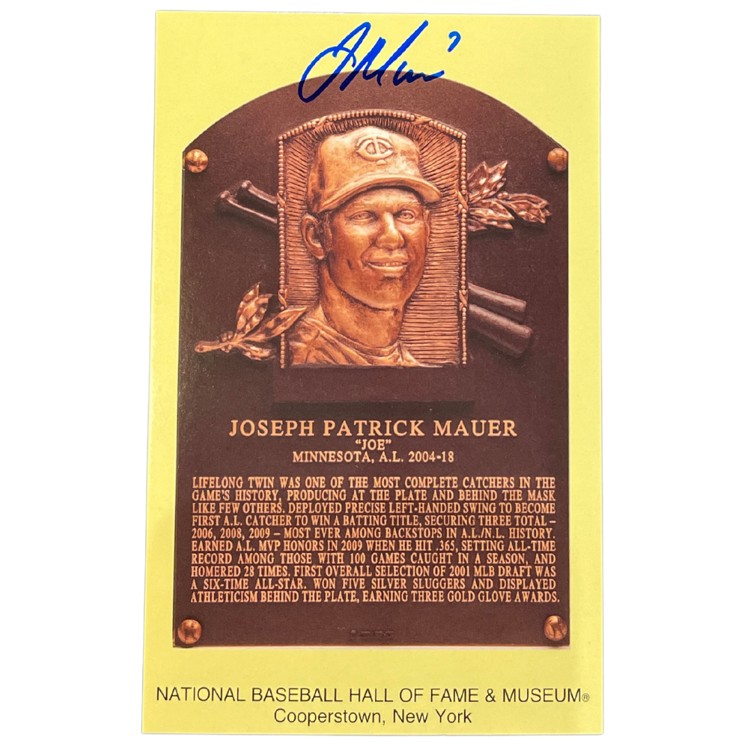 Joe Mauer Autographed Signed Fan Hq Exclusive Hall Of Fame Postcard Beckett