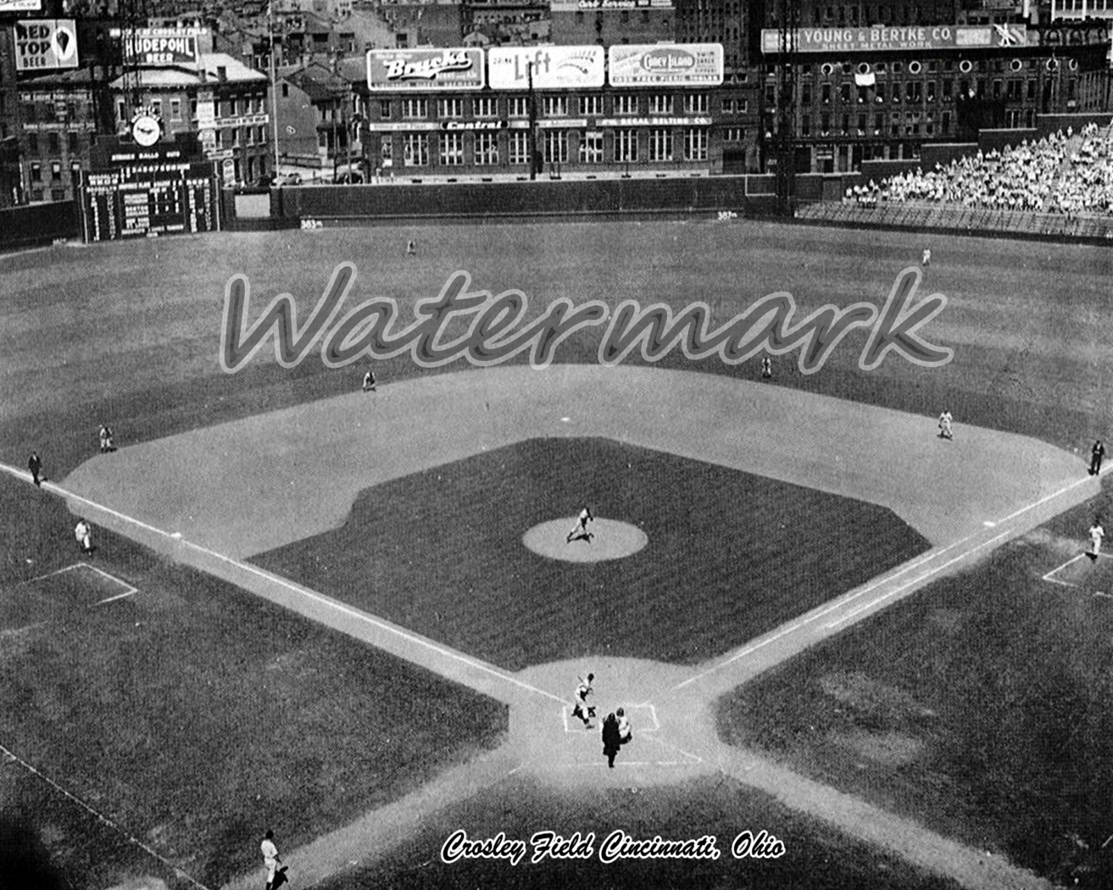 MLB 1940 Cincinnati Reds Crosley Field Game Action 8 X 10 Photo Picture ...