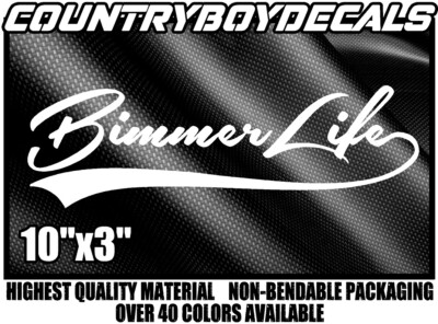 BIMMER LIFE 10" Vinyl Decal Sticker Car Turbo Boost Drift Low Lowered ...