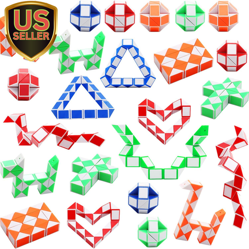 24 Pack 24 Blocks Magic Snake Cube, Mini Snake Speed Cubes, Twist ...