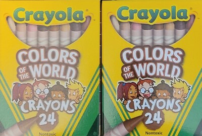 2 Boxes Crayola Colors of the World Crayons 24 pc Skin/Hair/Eyes ...