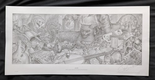 Discworld Art Pencil Print by Paul Kidby 'Greebo' Signed by Terry ...
