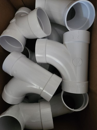 NEW (6 pack) 90 sweep TEE 3-way 2" Central Vacuum PVC Rough-in Fitting ...