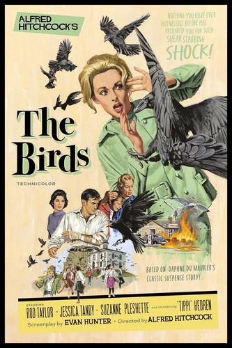 Mondo artist THE BIRDS Paul Mann 24X36 movie art print poster limited ...