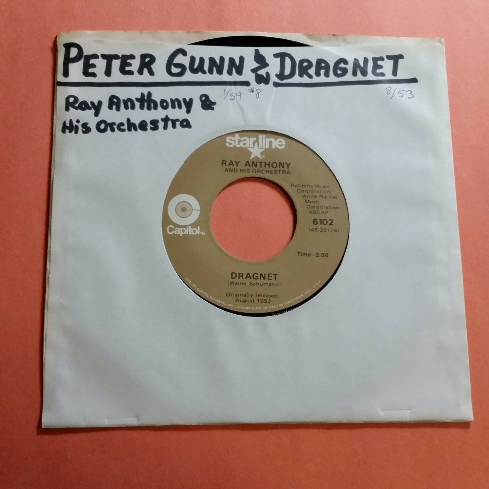 RAY ANTHONY Dragnet b/w Peter Gunn 6102 7" 45rpm Vinyl VG+ | eBay
