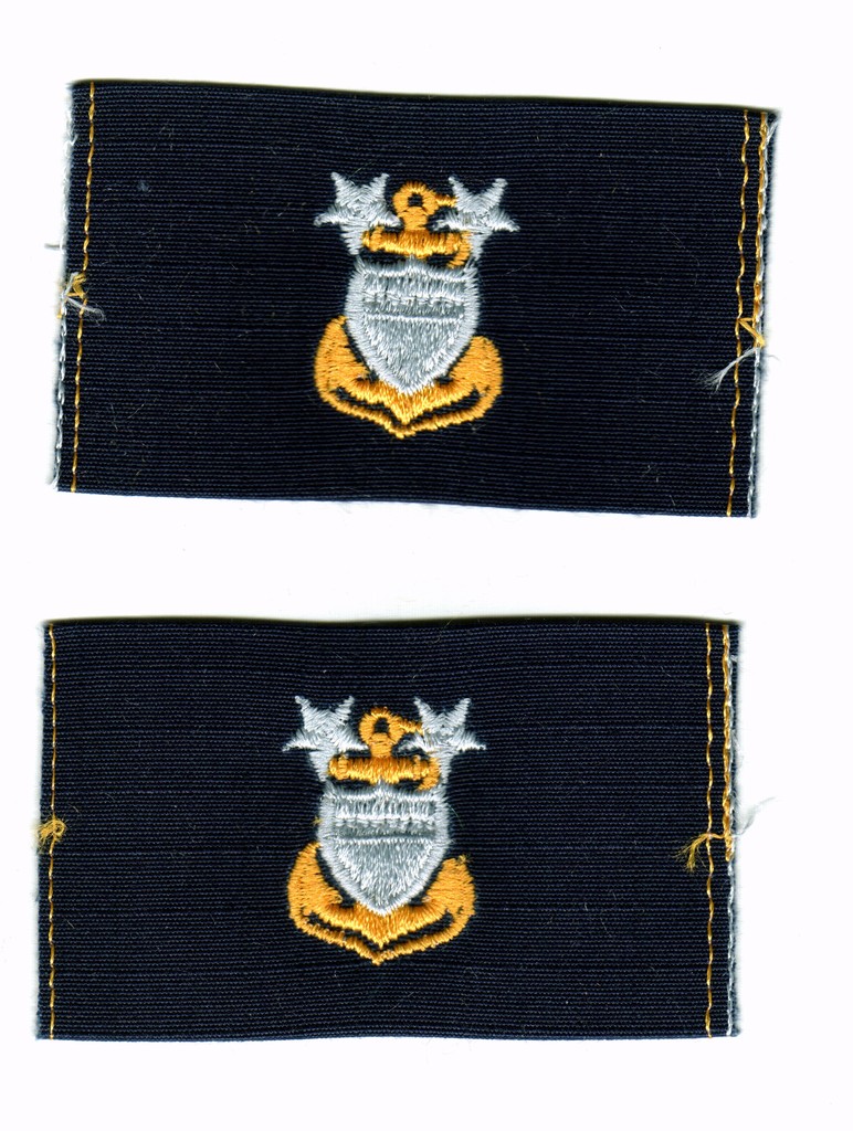 USCG MCPO COLLAR INSIGNIA EMBROIDERED SET OF 1 PAIR (2) NEW | eBay