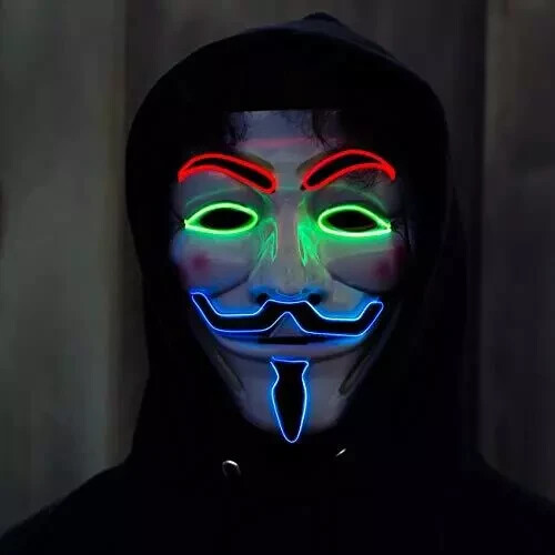 Halloween Masks LED Mask – V for Vendetta Mask Anonymous Guy Light Up ...