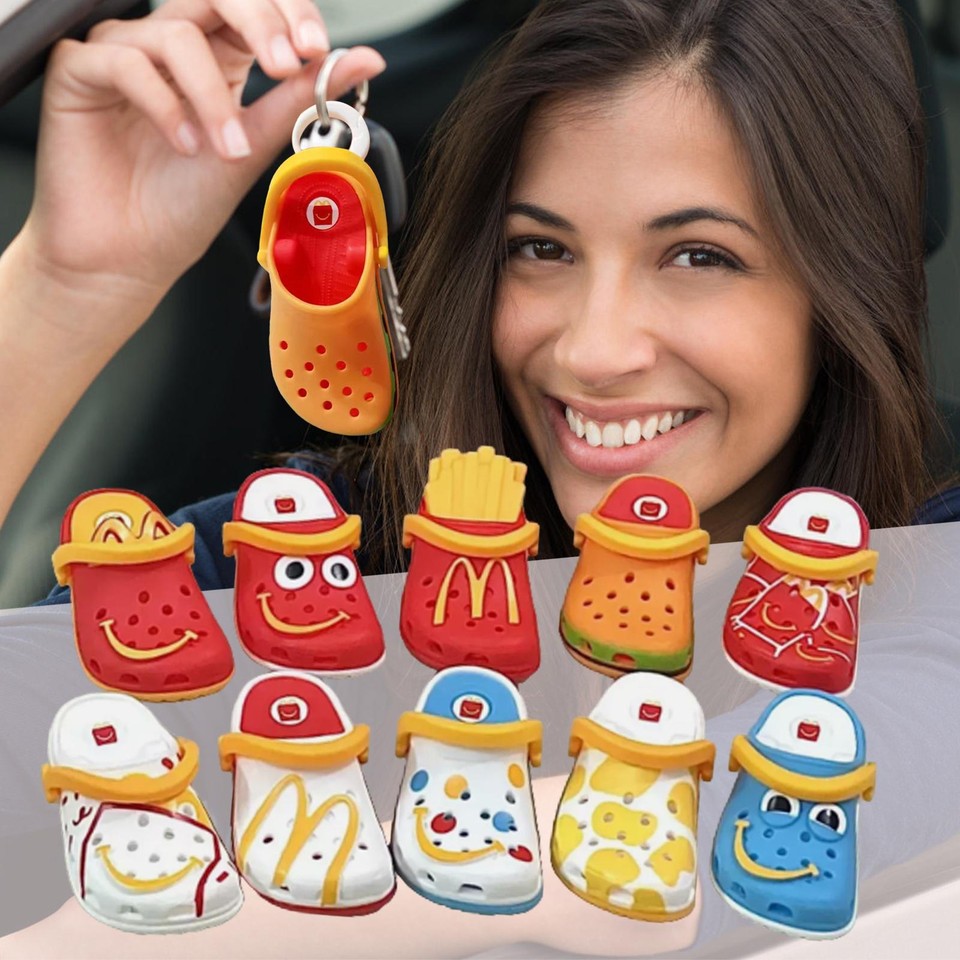 10 PCS Mc Donalds Full Set Mini Crocs Keychain Happy Meal Toys ...
