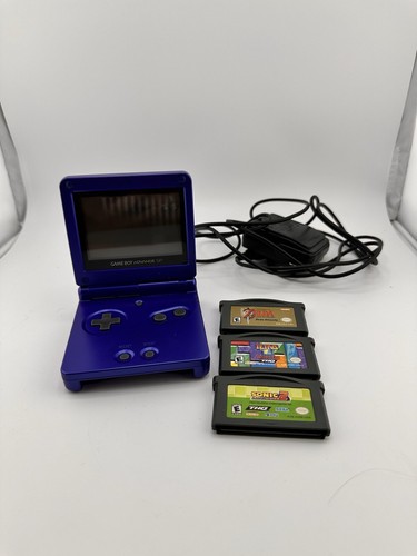 Nintendo Gameboy Advance SP + Charger And Games Zelda Sonic Tetris | eBay