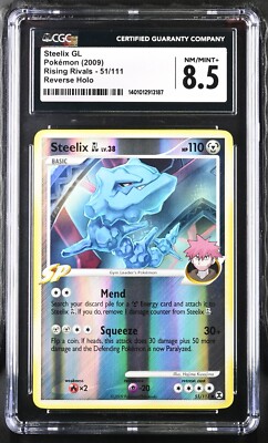 CGC Graded 8.5 Steelix GL 51/111 Rising Rivals Reverse Holo Pokemon ...
