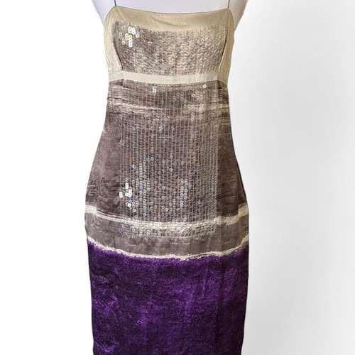 Hugo Boss Silk Sequin Cocktail Dress Purple Silver Party Evening 90s ...