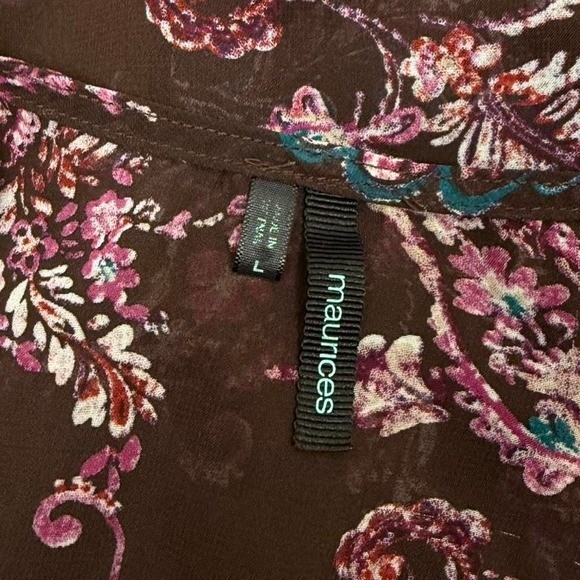 Maurices Sheer Floral Ruffle Blouse | eBay UK