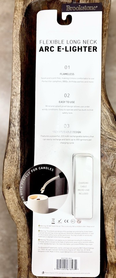 Brookstone ARC E-Lighter Flex Long Neck Flameless Rechargeable USB ...