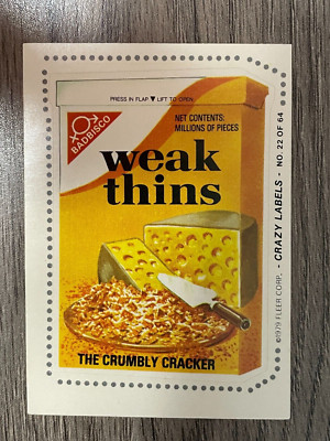 1979 Fleer Crazy Labels Weak Thins & Elastic Pickles | eBay