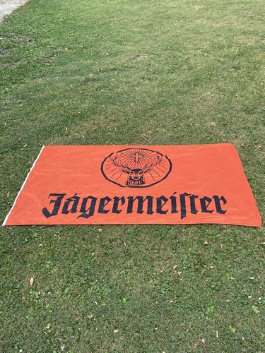Jagermeister Stag Cross Banner Giant Flag Orange 95" x 55" German Made ...
