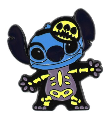 Disney Fantasy Stitch with skeleton costume Pin | eBay