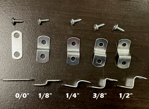 Picture Frame / Canvas Offset Clips 0/0 1/8 1/4 3/8 1/2 w/screws ...